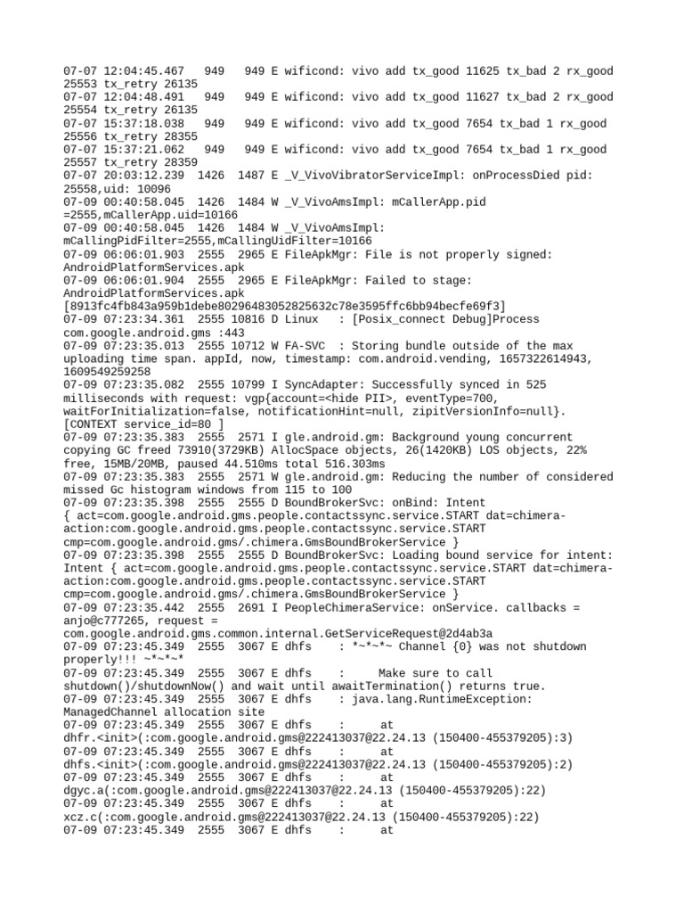Android System Log Analysis | PDF | Operating System Families | Information Technology Management