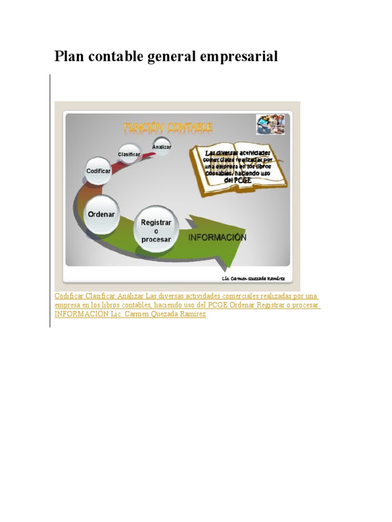 Plan Contable General Empresarial | PDF | Contabilidad | Servicios ...