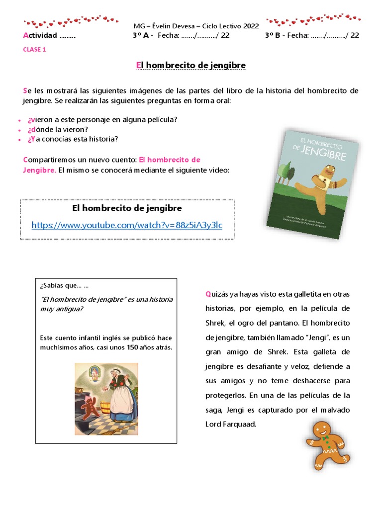 "El Hombrecito de Jengibre: Actividad Escolar" | PDF | Novela negra ...