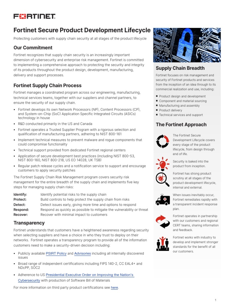 Fortinet Secure Product Development Lifecycle | PDF | Supply Chain ...