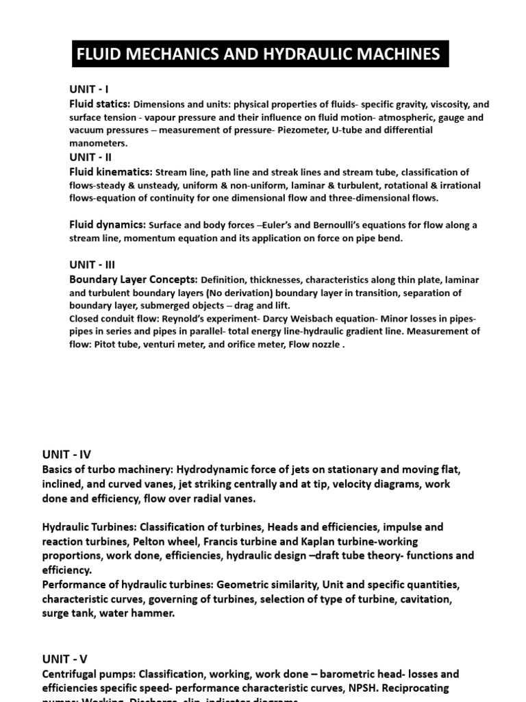 Unit-I Fluid Mechanics Full Note | PDF | Pressure | Pressure Measurement