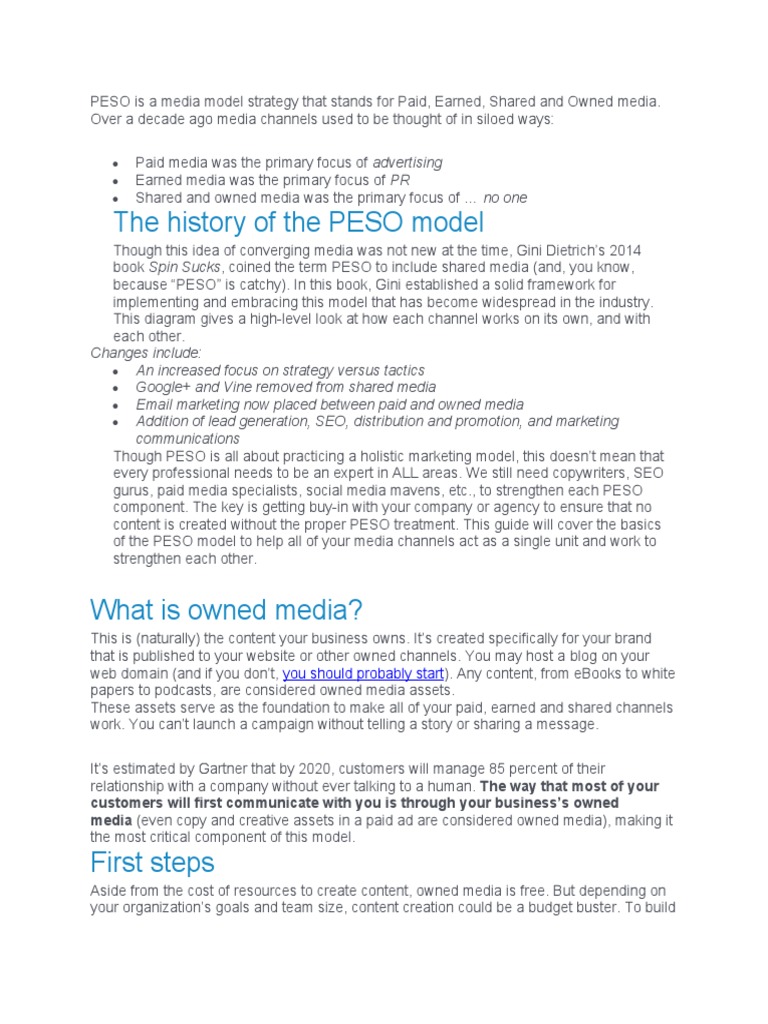 The History of The PESO Model | PDF | Advertising | Popular Culture ...