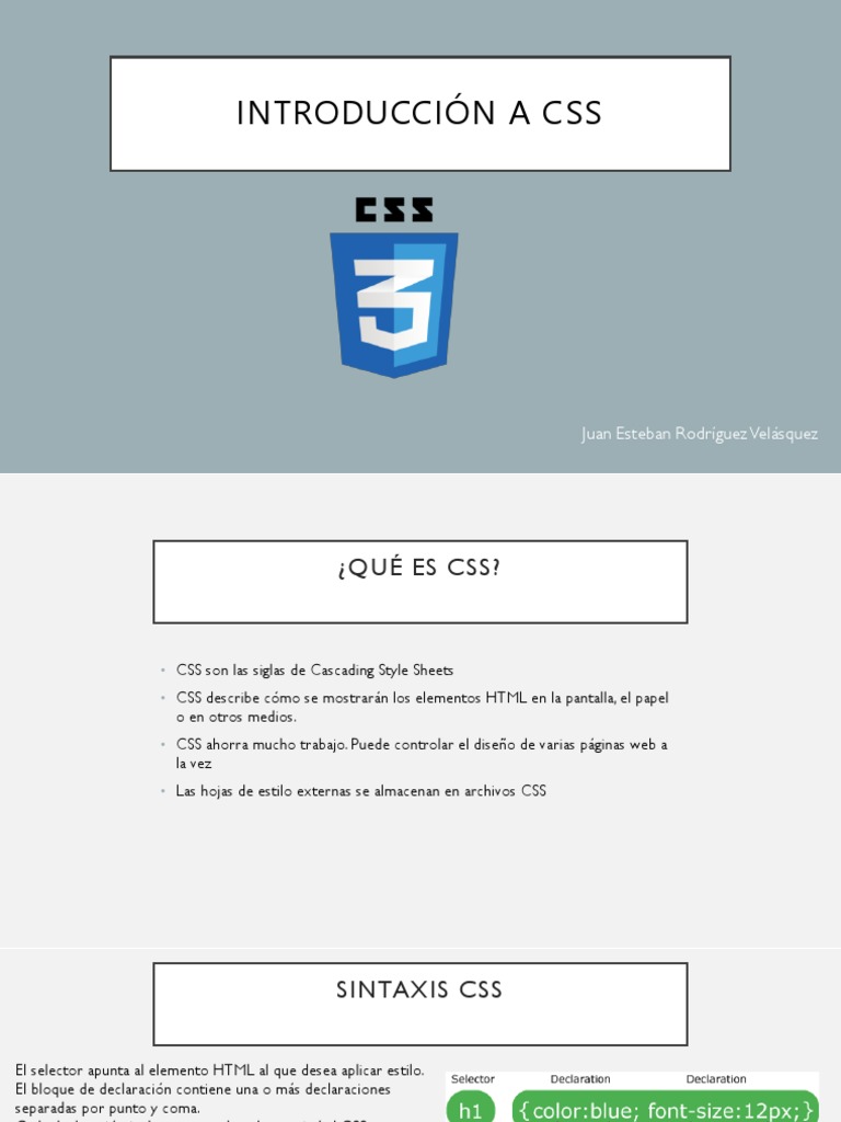 Introducción A CSS: Juan Esteban Rodríguez Velásquez | PDF | HTML | Hipertexto