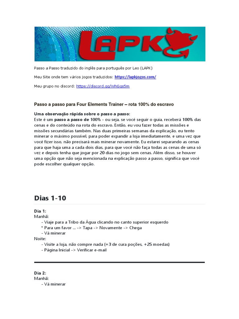 Four Elements Trainer - Rota Do e | PDF
