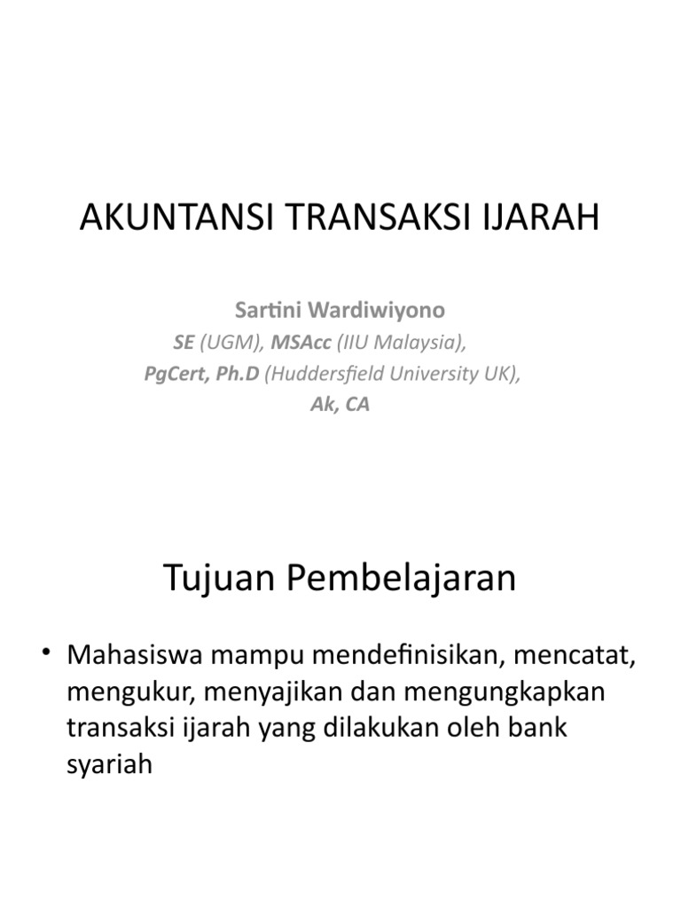 Akuntansi Ijarah untuk Bank Syariah | PDF | Hukum