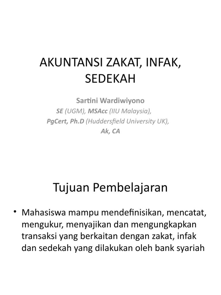 Akuntansi Zakat, Infak, Sedekah | PDF