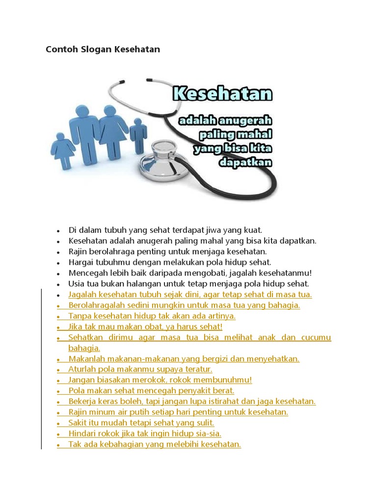 Contoh Slogan Kesehatan | PDF