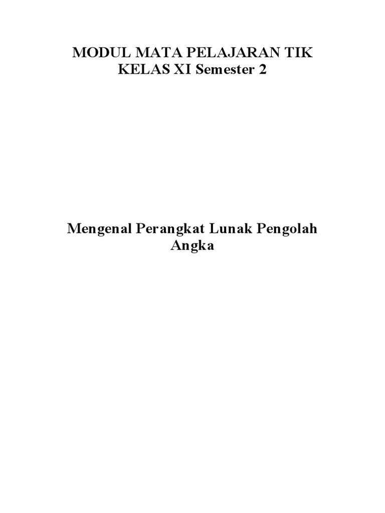 MODUL MATA PELAJARAN TIK KELAS XI Semester 2 | PDF
