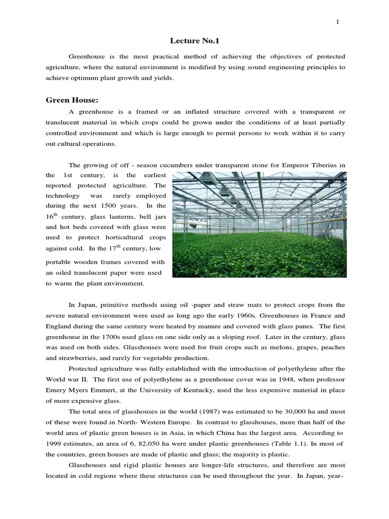 Greenhouse Types and Structures | PDF | Greenhouse | Greenhouse Effect