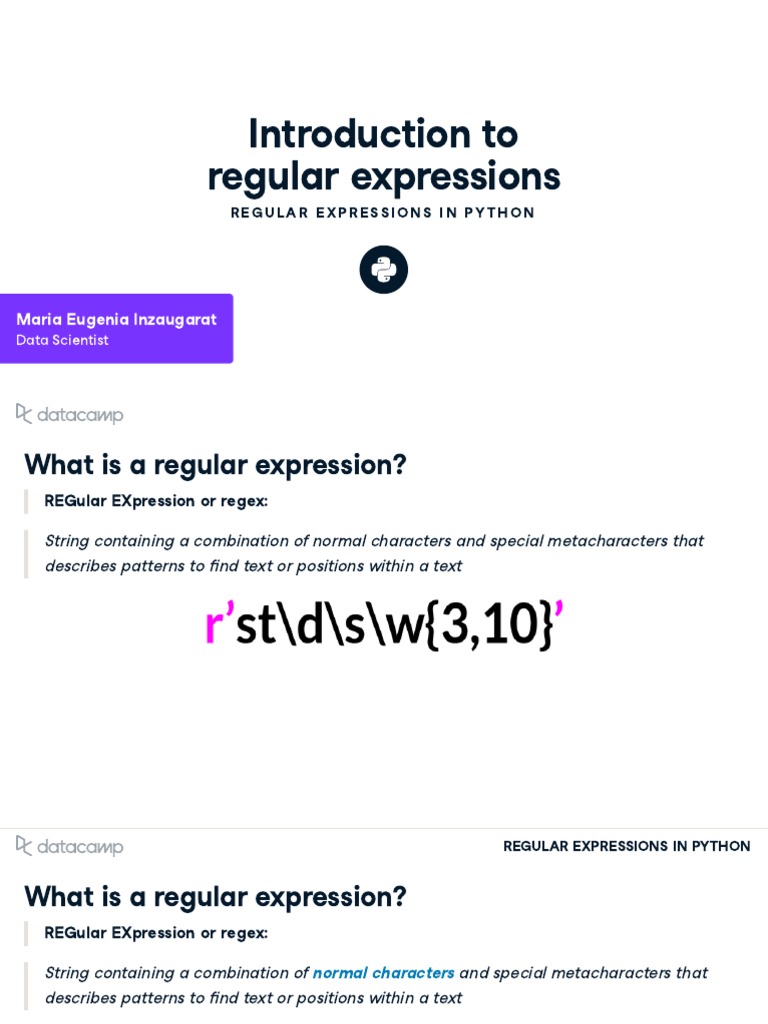 Introduction To Regular Expressions: Maria Eugenia Inzaugarat | PDF | Regular Expression ...