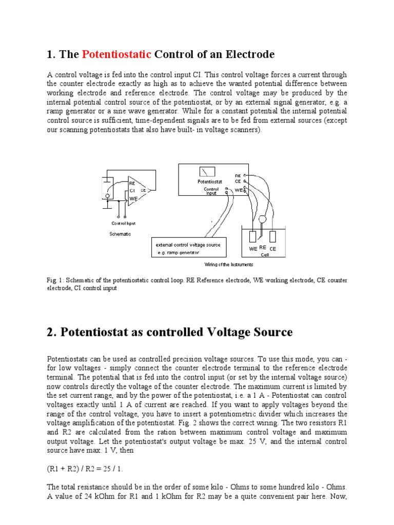 Potentiostat Control Techniques Explained | PDF | Resistor | Electric ...