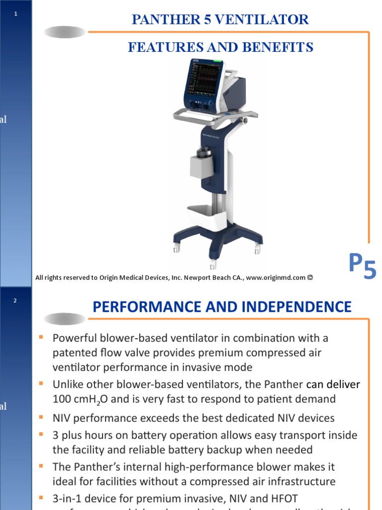 Features and Benefits: Panther 5 Ventilator | PDF | Clinical Medicine ...