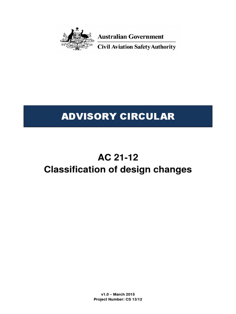 AC 21-12 Classification of Design Changes | PDF | Aviation | Aerospace ...