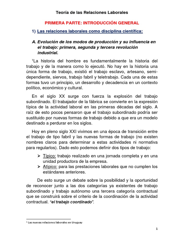Resumen para Examen de TeorÃ - A de Las Relaciones Laborales (1) - 1 | Download grátis PDF ...