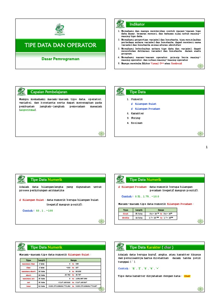 03 - Tipe Data Dan Operator | PDF 03 - Tipe Data Dan Operator | PDF