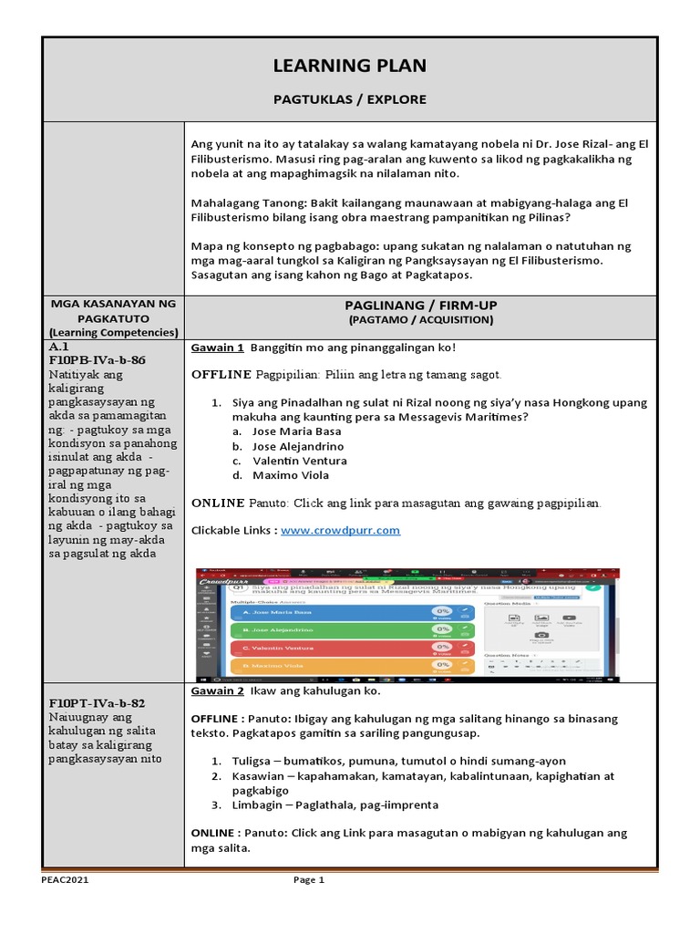 LEARNING PLAN 5 - Template | PDF