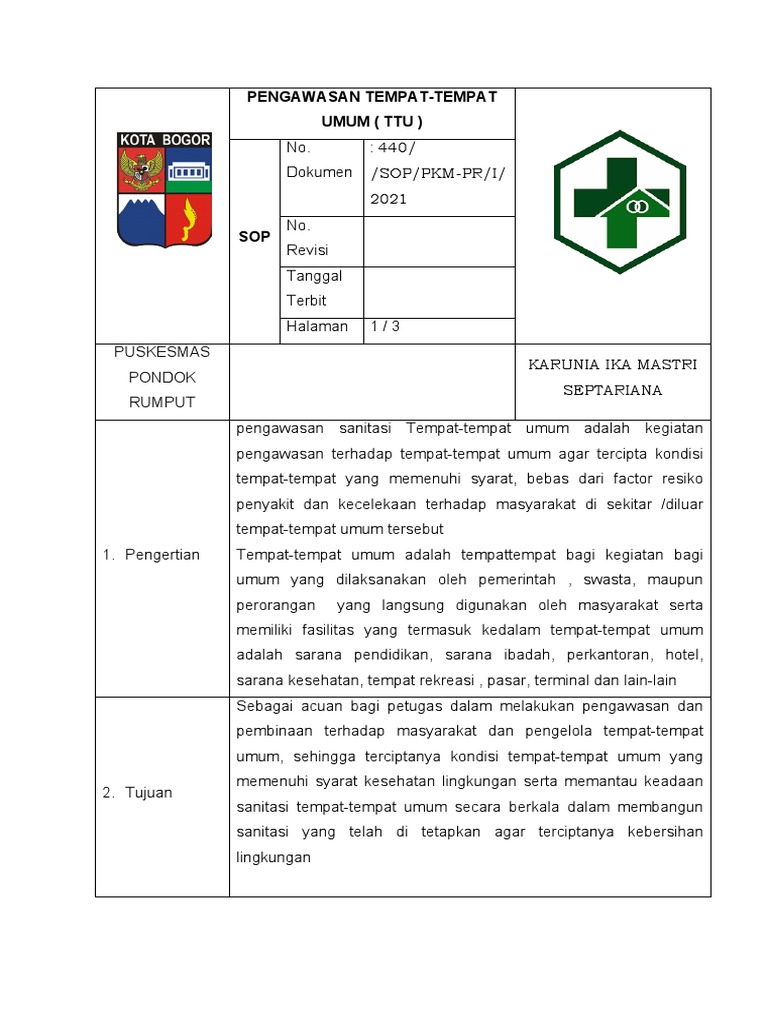 Sop Tempat Tempat Umum | PDF