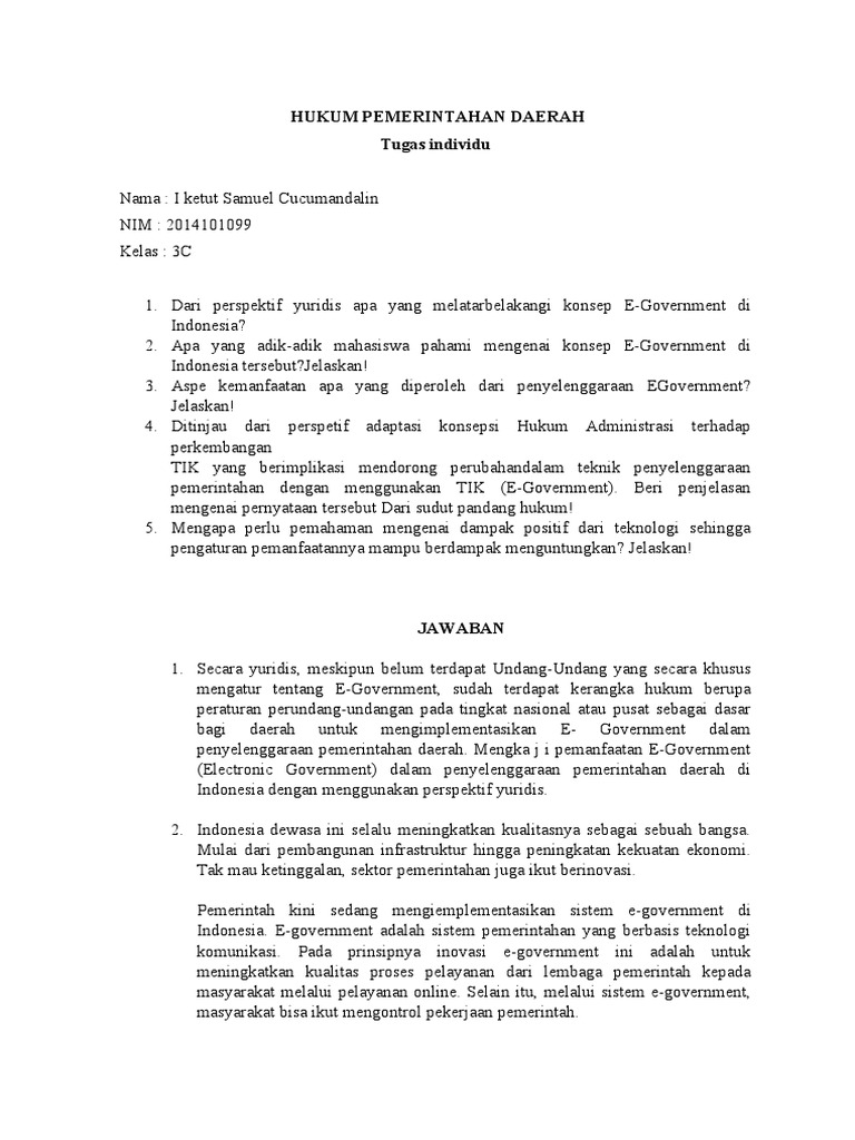 Hukum Pemerintahan Daerah | PDF