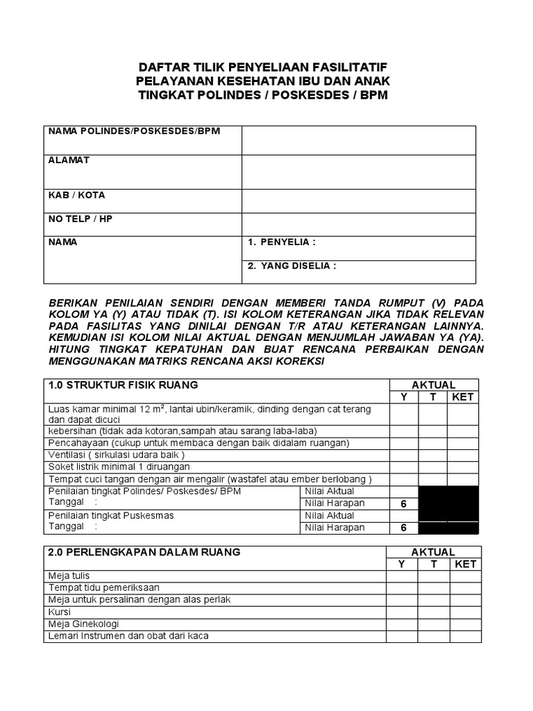 Daftil Penyeliaan Fasilitatif PMB | PDF