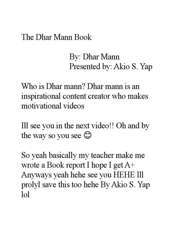 The Dhar Mann Book | PDF