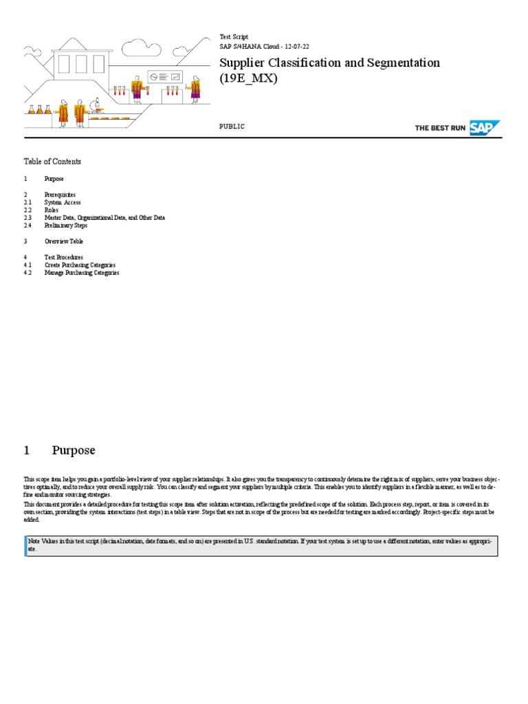 Supplier Classification and Segmentation (19E - MX) : Test Script SAP S ...