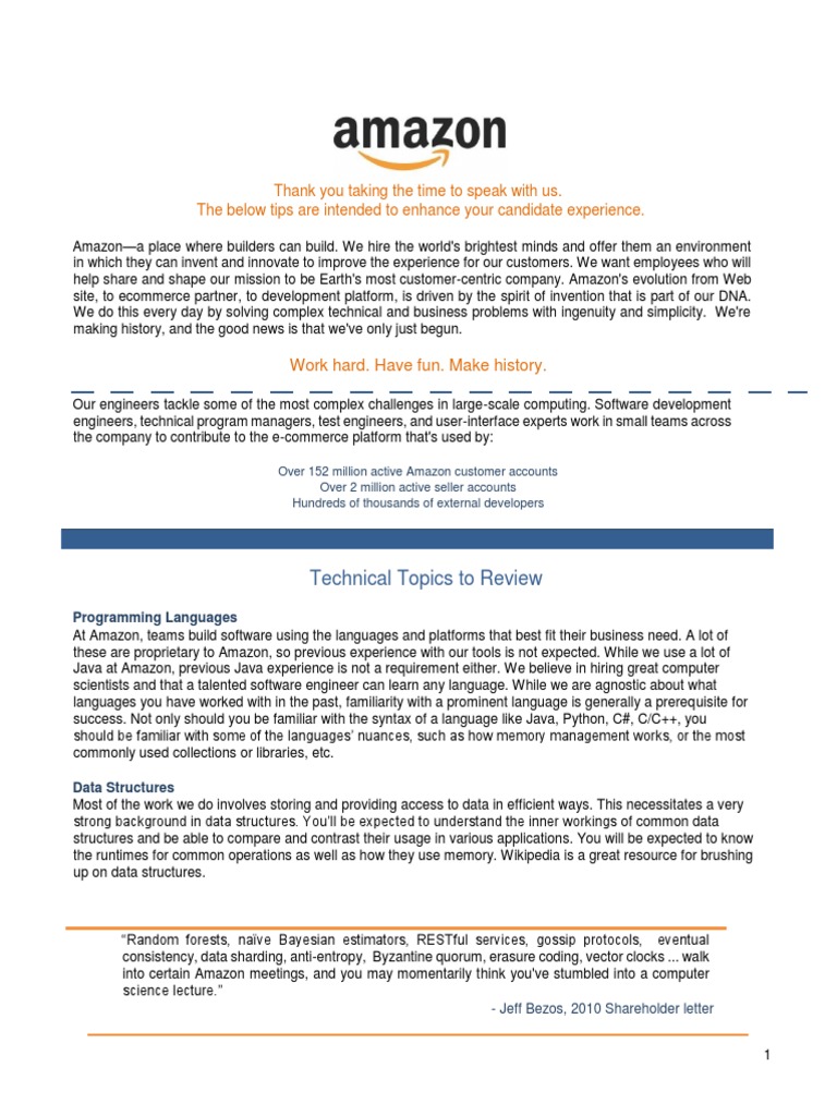 Amazon SDE Interview Prep - Updated Version | PDF | Amazon.Com | Leadership