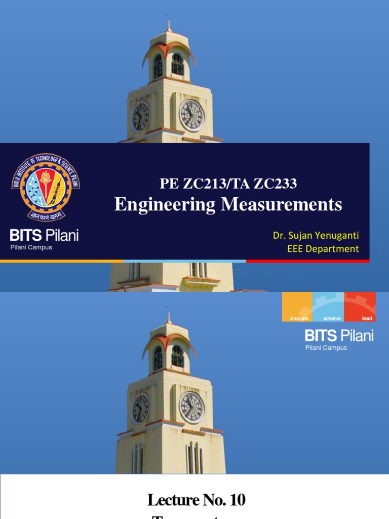 BITS Pilani Temperature Measurement Techniques | PDF | Thermocouple ...