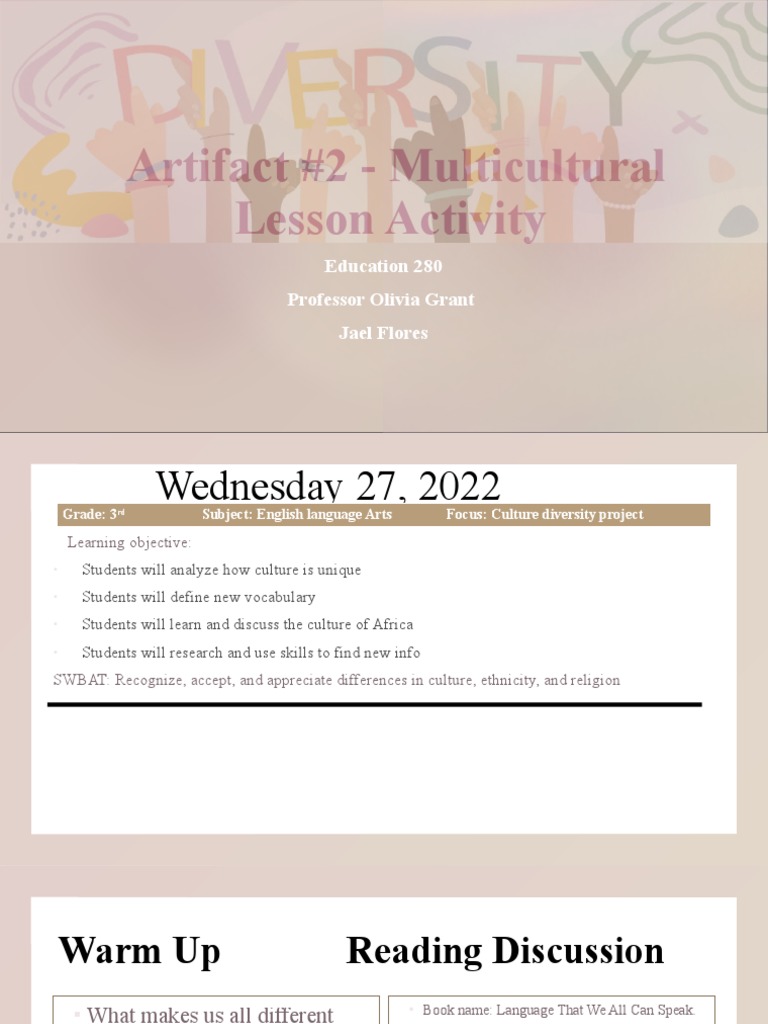 Multicultural Lesson Plan for 3rd Grade | PDF | Teaching Method ...