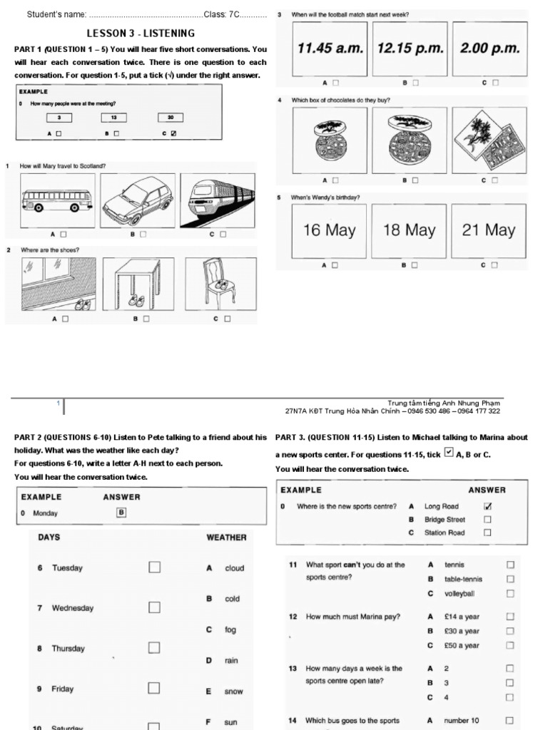 7C L3 Listening | PDF