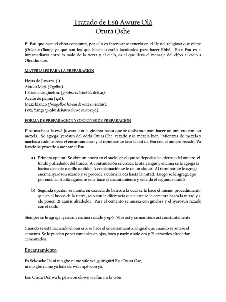 Qdoc - Tips Tratado de Esu Awure Ola Ose Tura Esu Del Ebbo | PDF ...