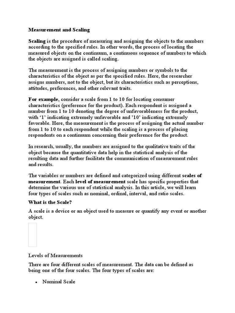 Measurement and Scaling | PDF | Level Of Measurement | Validity (Statistics)