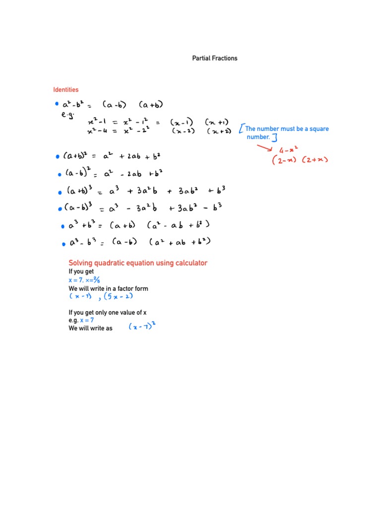 Partial Fractions Final Revision | PDF | Factorization | Division ...