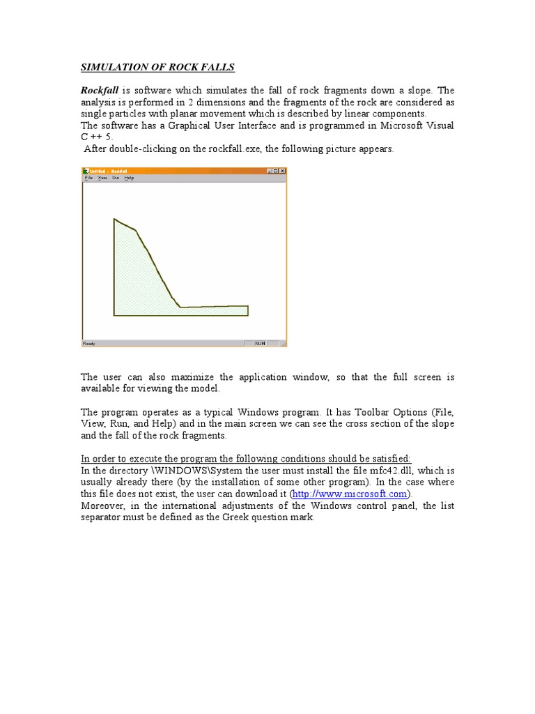 Simulation of Rock Falls Rockfall Is Software Which Simulates The Fall ...