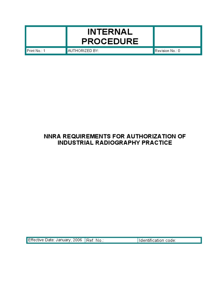 NNRA Industrial Radiography Authorization | PDF | Radiation Protection ...