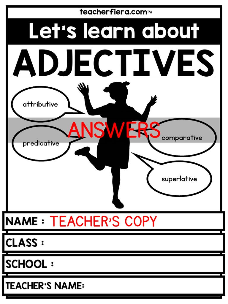 Lets Learn About Adjectives With Answers 1 | PDF | Adjective ...