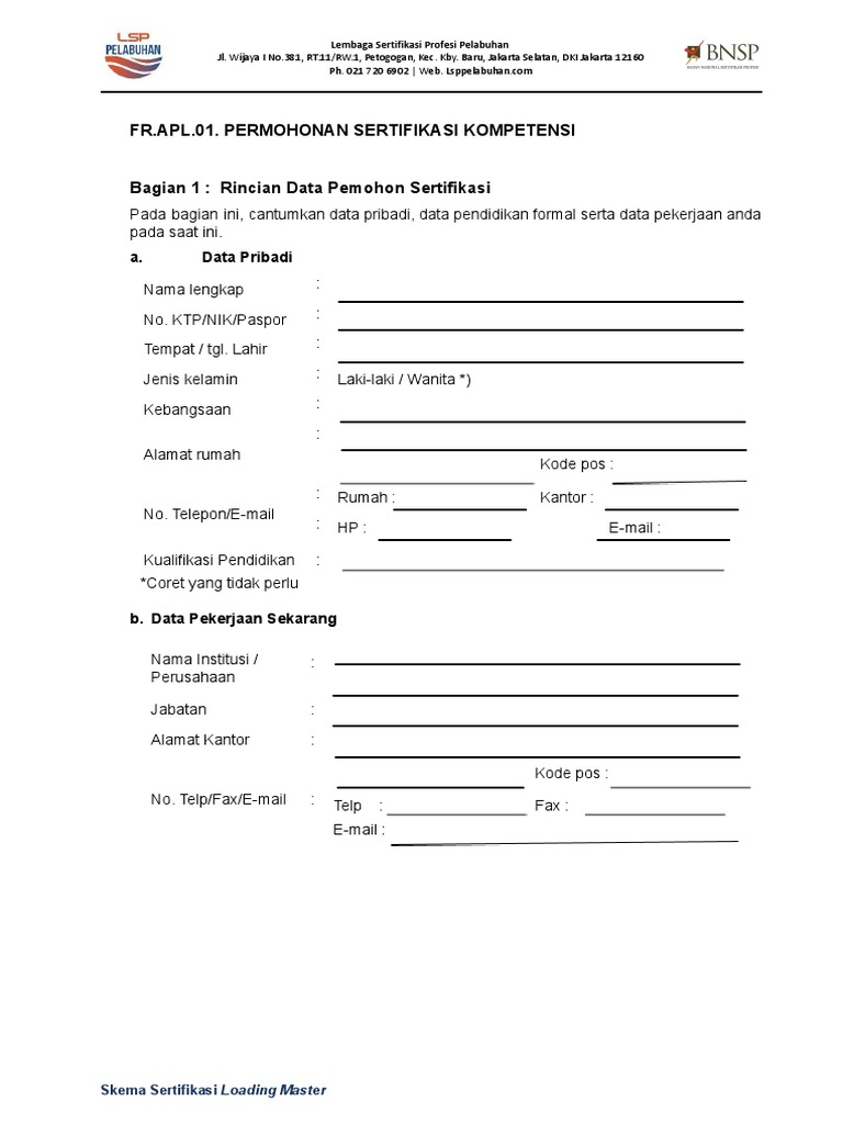 Sertifikasi Kompetensi Loading Master | PDF