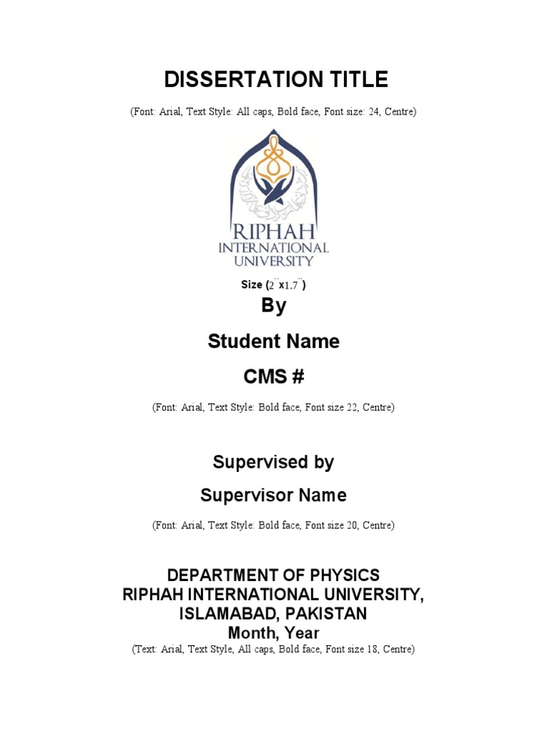 Dissertation Format MPhil Physics | PDF | Thesis | Arial