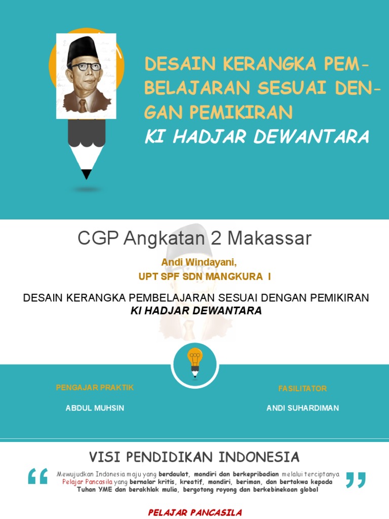 Tugas 1.1.a.5.1. Desain Kerangka Pembelajaran Sesuai DGN Pemikiran KHD | PDF