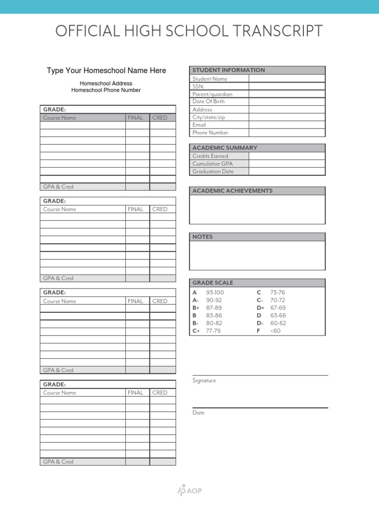 AOP Transcript Digital | PDF