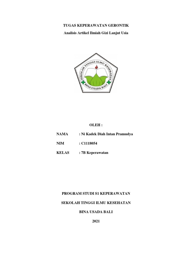 Gerontik - Ni Kadek Diah Intan Pramudya C1118054 | PDF
