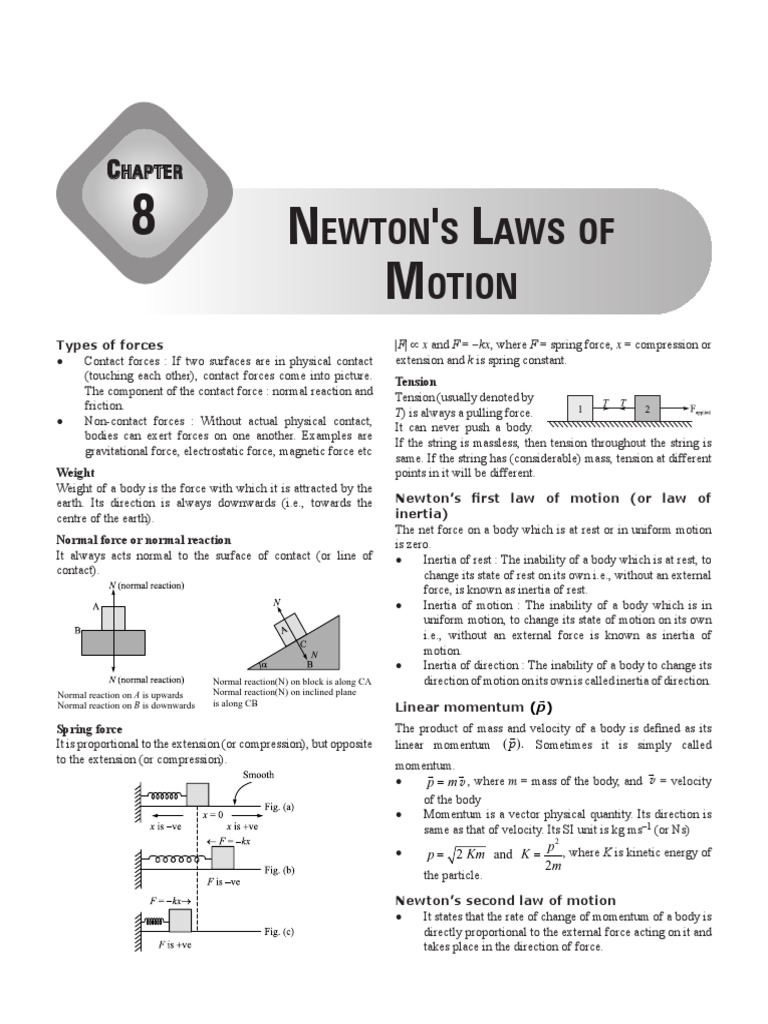 Newton's Laws of Motion | PDF | Force | Momentum