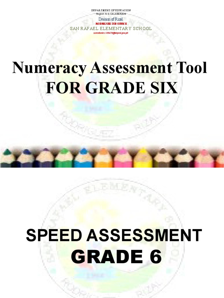 Numeracy Assessment Tool For Grade Six | PDF | Elementary Mathematics ...
