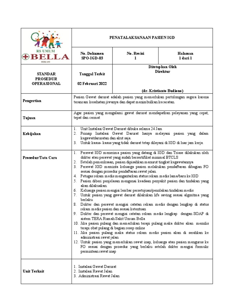 Spo Igd Penatalaksanaan Pasien Igd Pdf