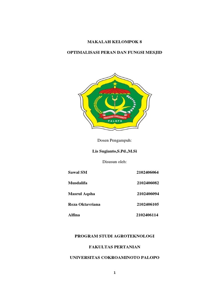 Makalah Kelompok 8 Optimalisasi Peran Dan Fungsi Masjid (3 ... Makalah Kelompok 8 Optimalisasi Peran Dan Fungsi Masjid (3 ...