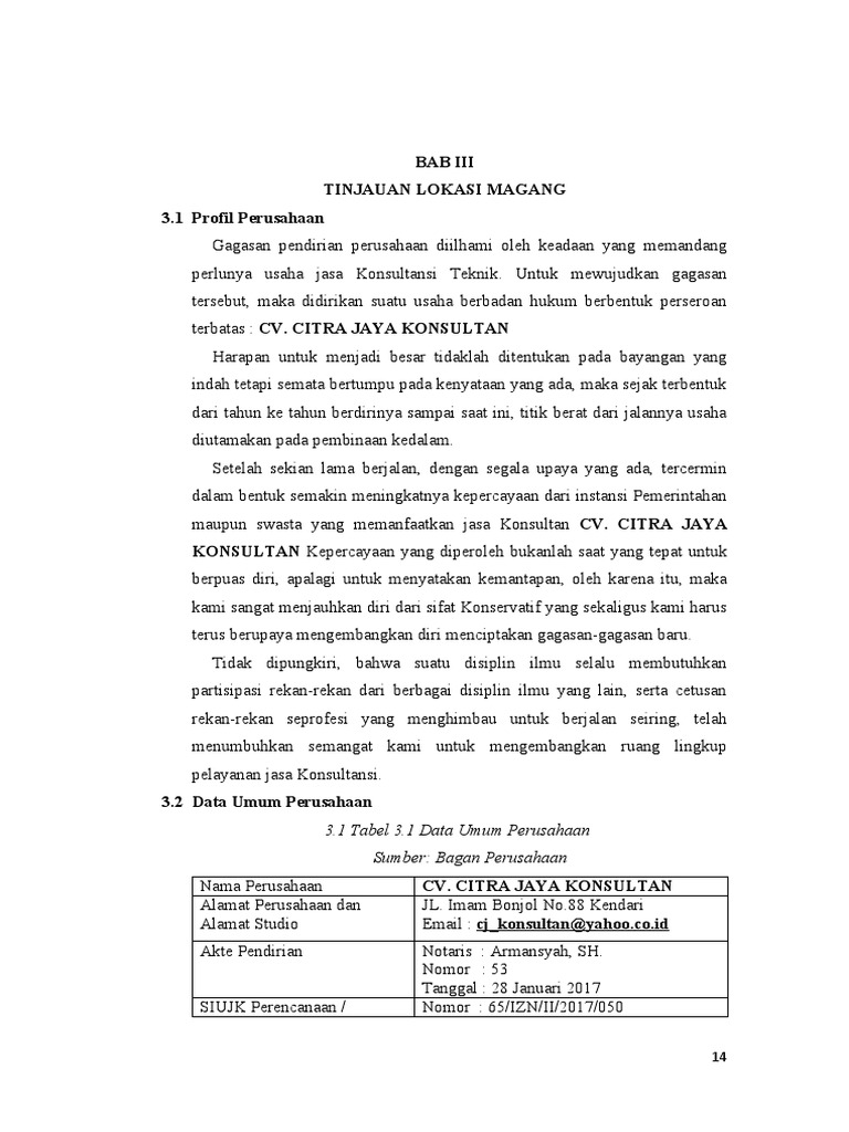 Daftar Proyek CV. Citra Jaya Konsultan | PDF