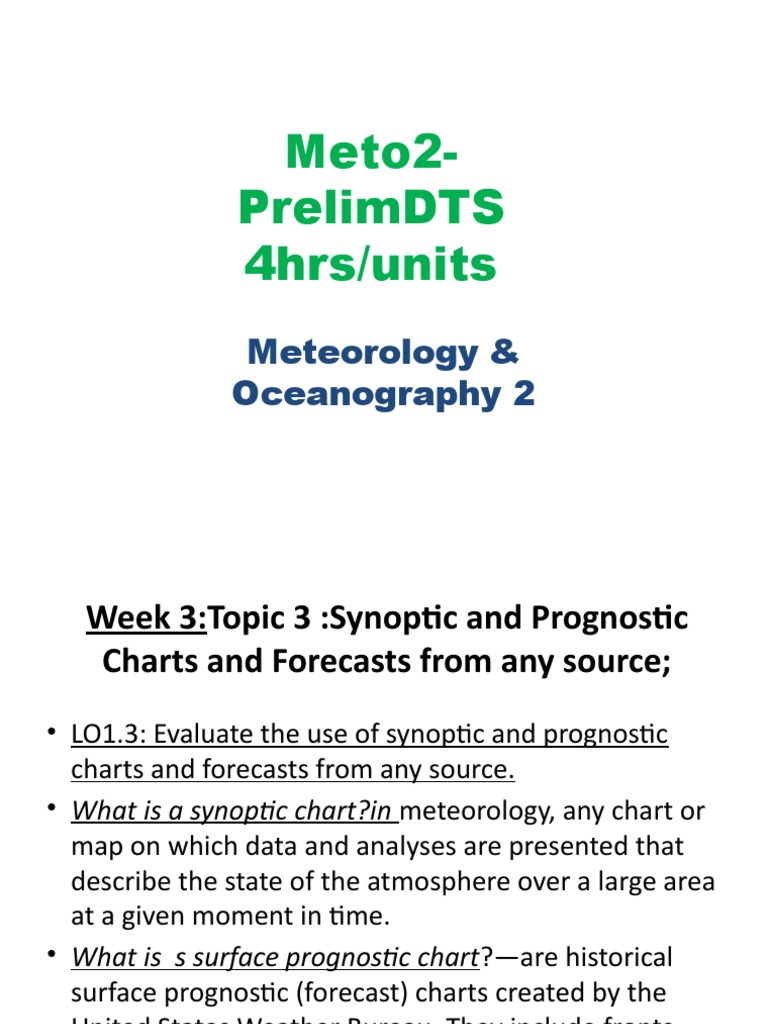 Meto212-Week 3 Synoptic and Prognostic Chart Continued | PDF | Weather ...