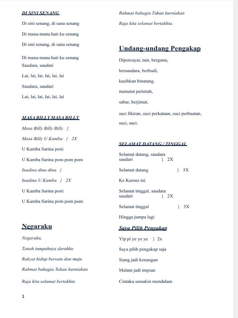 Lagu-Lagu Pengakap | PDF