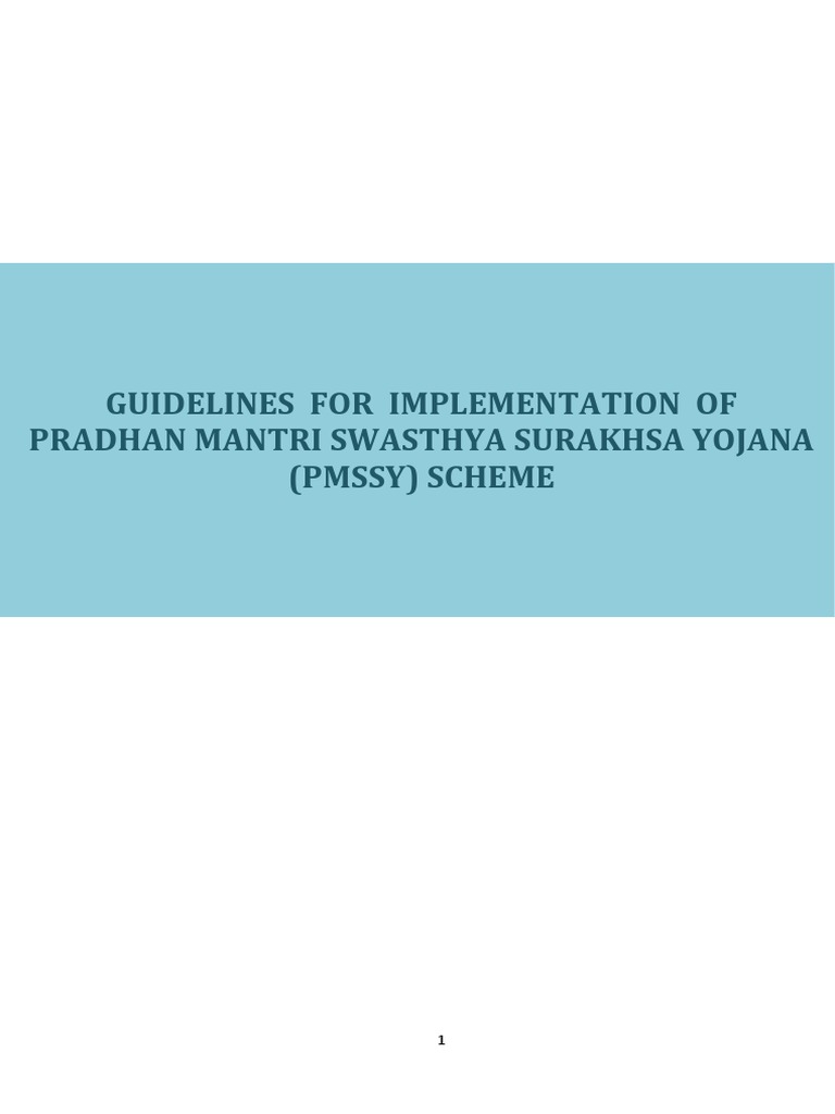PMSSY Scheme Implementation Guidelines | PDF | Recruitment | Health Care