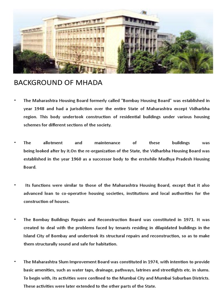 MHADA | PDF | Urban Renewal | Government