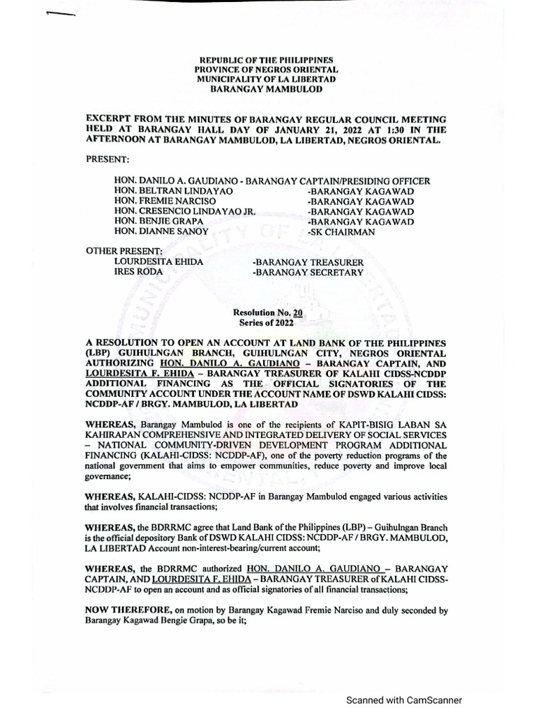 Bank Account Opening Reso | PDF